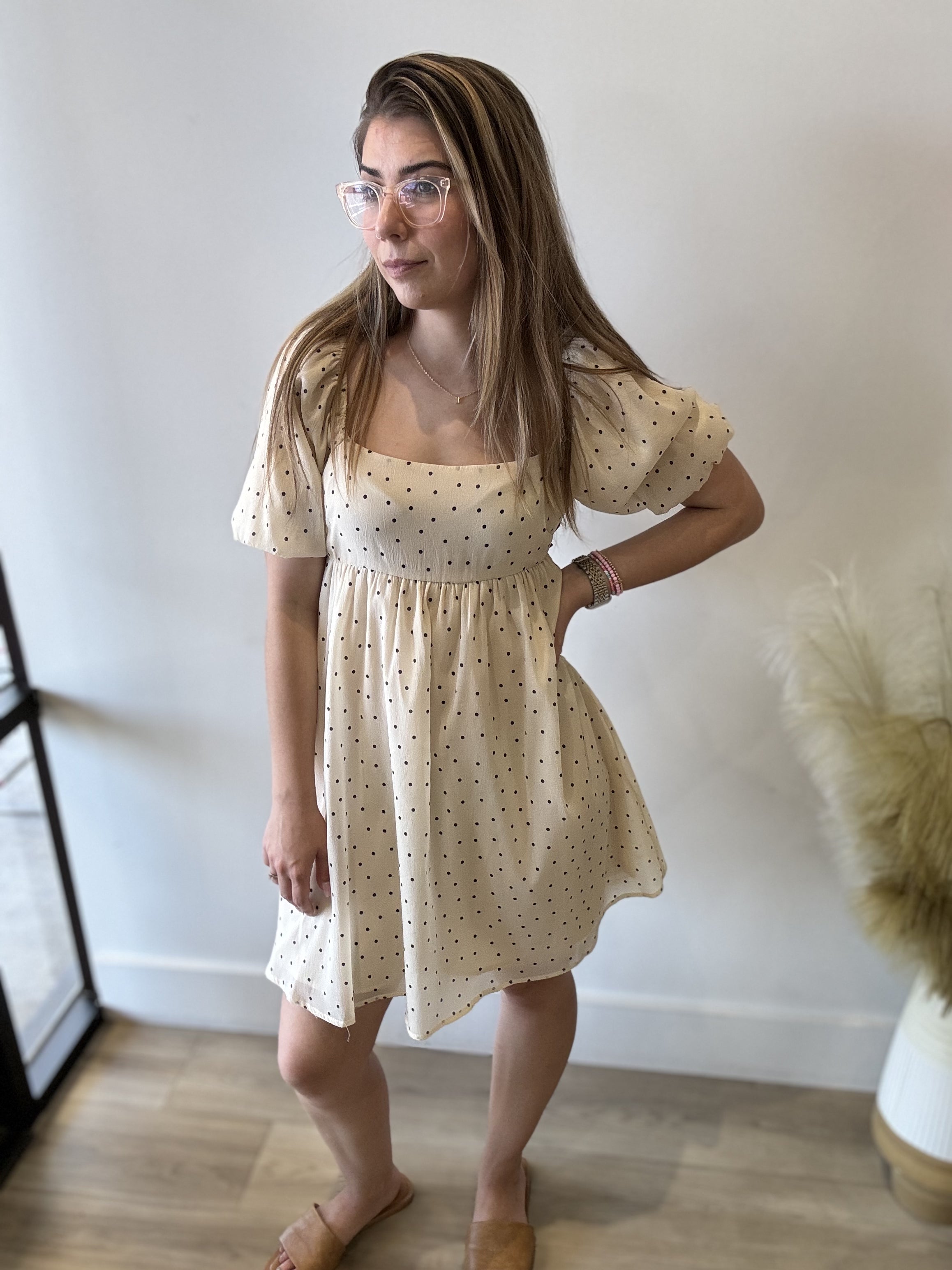 Dina Polka Dot Bow Tie Dress – Arie Layne Boutique